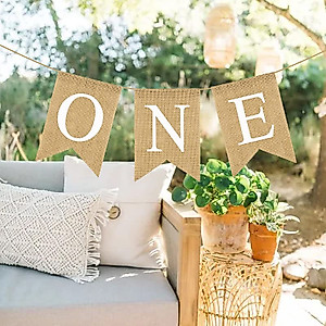 LIFULANDIAN Banner for Nursery Decor First Birthday Party Rustic Theme Decoration for boy or Girl，1st Birthday Party Supplies High Chair Banner Birthday Banner for Boy Girl Party