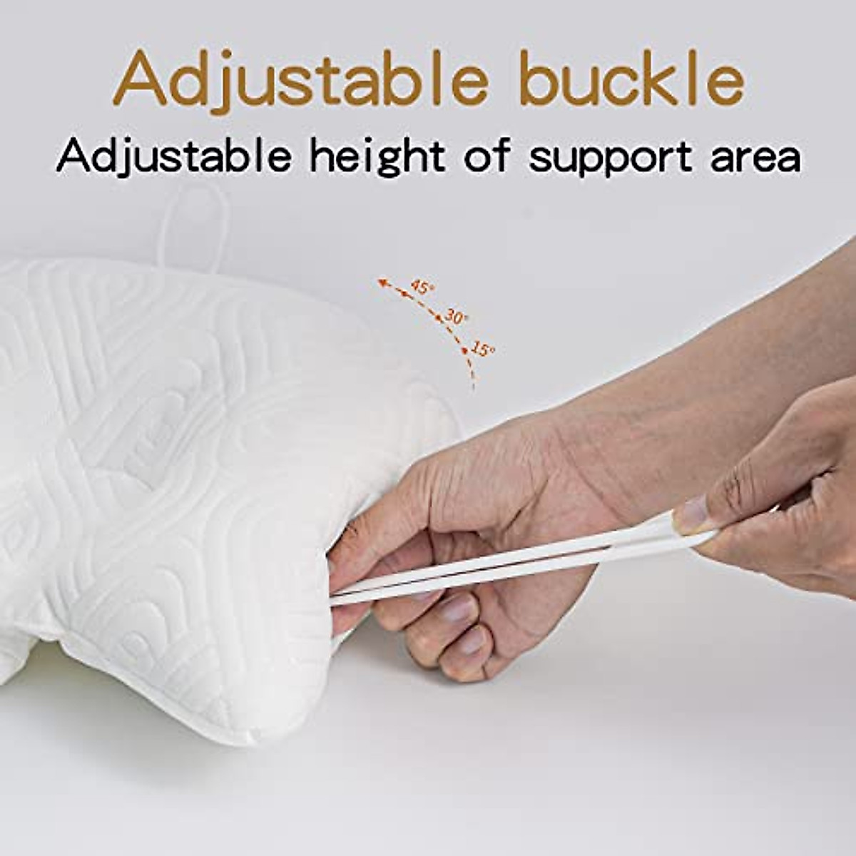 Reidio Newborn Pillow Adjustable Baby Head Pillow Soft and Breathable Baby Pillows for Sleeping Ergonomic Design Washable (3#White)