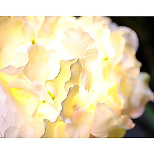 HDNICEZM Garden Statue Cute Rabbit Figurine with Flower Lights Warm White LED -Battery Powered Remote Control Rabbit Statue Night Light Home Garden for Backyard Pathway Patio