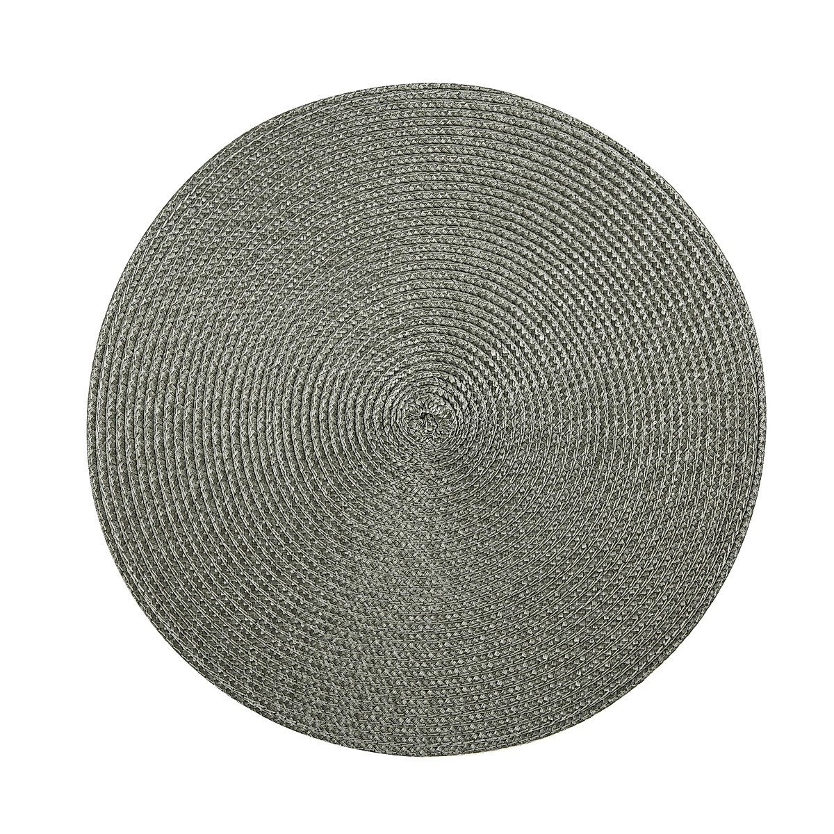 BAOFIN Round Braided Placemats Set of 6, Table Mats for Indoor and Outdoor Dining Table, Washable Woven Non-Slip Placemats, 15 inches (Gray)