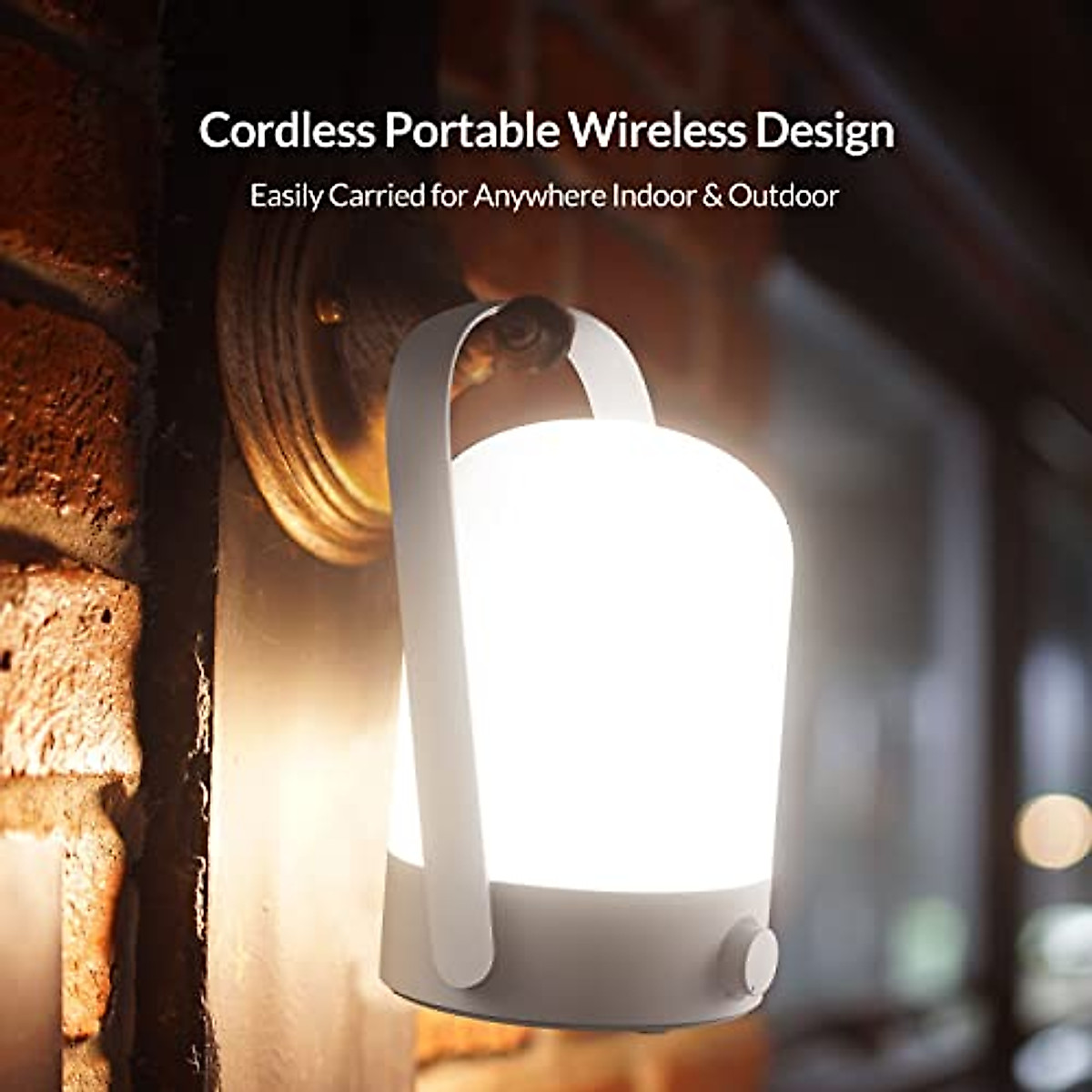 KLEAH Portable Cordless Lantern Table Lamp, 360° Portable Handle, Stepless Dimmer, Powerful Long-Lasting 50hrs, Rechargeable LED Lantern for Camping Bedroom Party