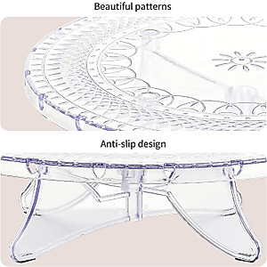 NWK 6 Piece Cake Stand Dessert Stand 12inch Cake Plate Two 3-Tier Cupcake Stands Three Appetizer Trays for Birthday Baby Shower Tea Party