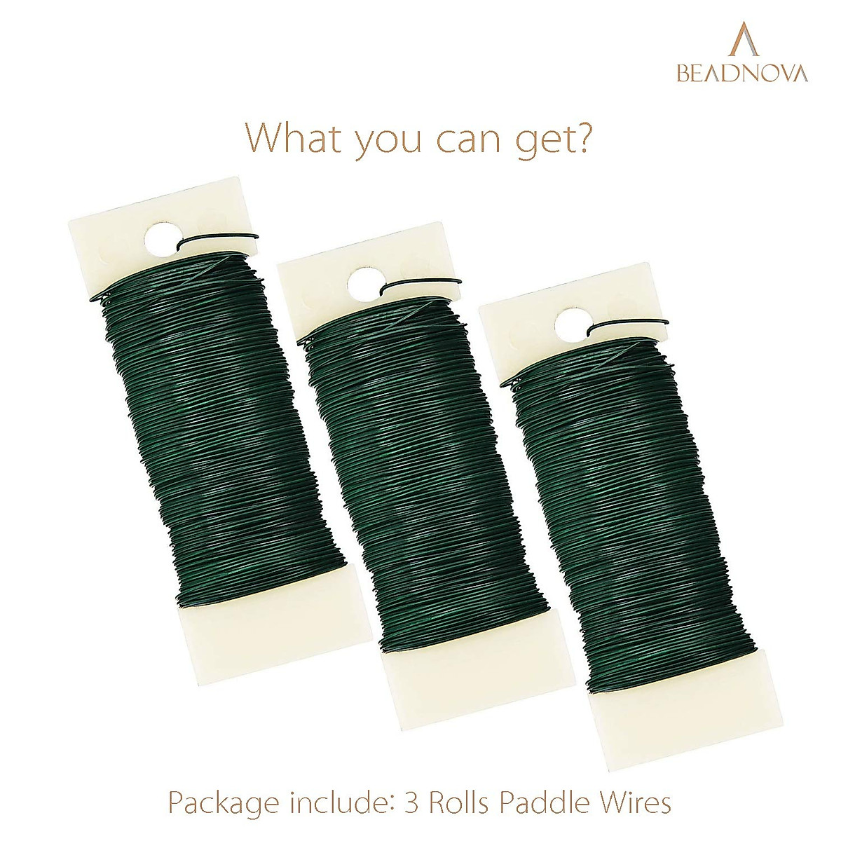 BEADNOVA Floral Wire 114 Yards Paddle Wire 22 Gauge Florist Wire Wreath Wire for Wreath Making Craft Floral Flower Arrangements Garland