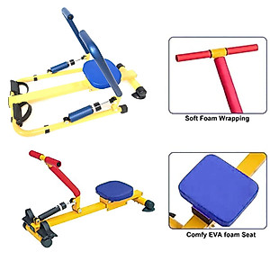 PURBLE Fun and Fitness for Kids, Rowing Machine Mini Small Kids Fitness Equipment Indoor Cardio Training Childrens Toys for 3-8 Boys Girls Birthday Gifts,Double Track