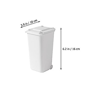 GANAZONO 4pcs Mini Pathway Trash Cans Toy Curbside Garbage Trash Bin Recycle Can Pen Holder Pencil Cup Desktop Organizer Garbage Truck