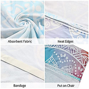 Beach Chair Cover with Side Pockets Thick and Quick Dry Chaise Lounge Chair Towel Cover for Sun Lounger Pool Sunbathing Garden Beach Hotel No Sliding (Blue)