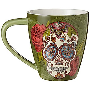 Lang Artisan Sugar Skull Café Mug , 17 oz, Multi
