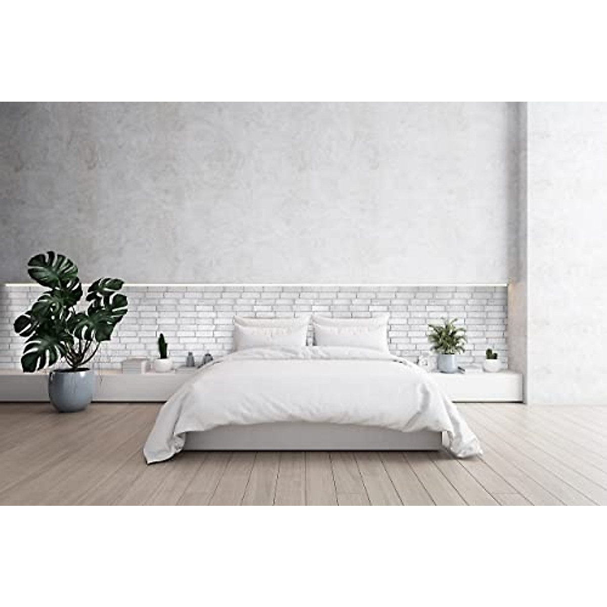 Sample for Display Purpose only. Retro-Art 3D Wall Panels, Old Brick in White, PVC, 7"x10", 571OG (Sample)