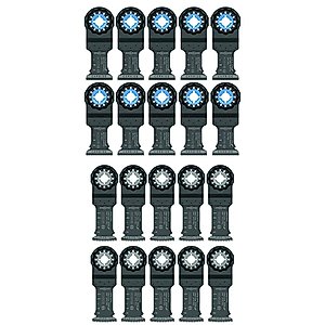 Bosch Starlock Carbide Oscillating Tool Blades for Cutting Metal, 10-Pack and Multitool Blades for Hard Wood, Laminate, 10-Pack, Bundle (20 Pieces)