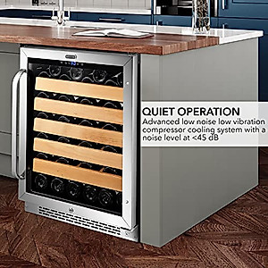 Whynter BWR-541STS 24" Built-in 54 Bottle Wine Refrigerator Cooler, Stainless Steel, One Size, Silver