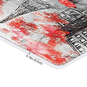 ALAZA France Paris Eiffel Tower Oil Painting Hanging Door Sign Plaque Wall Hanging Sign Home Decor Front Farmhouse Porch Garden Yard 6 x 11 inches