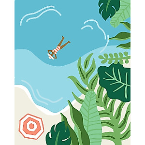 Pink Picasso Kits Mid Century Modern Paint by Number for Kids Ages 8-12 | DIY Beginners Kids Craft Kit Acrylic Paint Canvas Painting as Seen On Shark Tank | (Tropic Like It's Hot) 8x10-Paint Kit Set