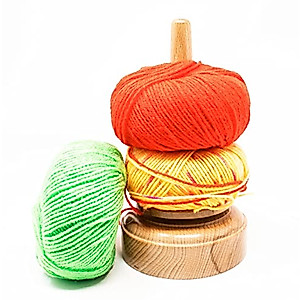 FYNJREX Wood Yarn Holder with Twirling Mechanism Classic