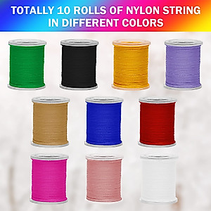 Monrocco Jewelry Nylon Cord, 10 Rolls 1mm Chinese Knotting Cord Nylon Hand Knitting Cord String Beading Thread for Jewelry Making Bracelet Beading Thread