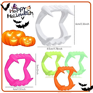 Boao 30 Pcs Halloween Vampire Teeth Plastic Vampire Fangs Bright Color Halloween Fake Teeth Cosplay Costume Accessories for Boys and Girls Halloween Party Favors Supplies