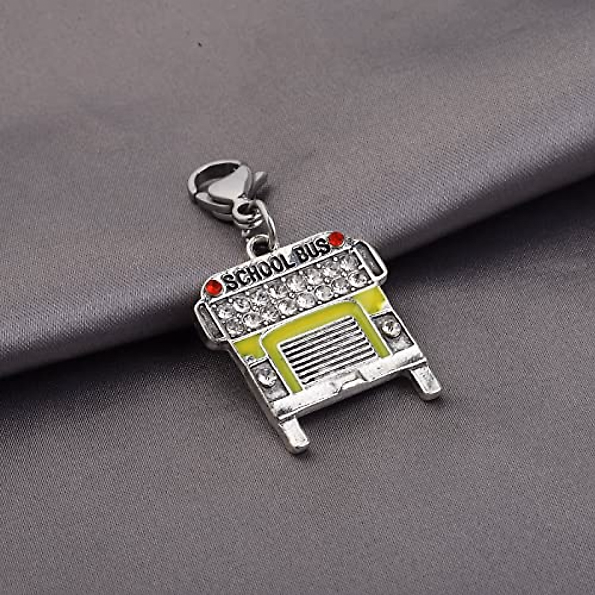 Bus Driver Gift Thanks for Going The Extra Mile School Bus Zipper Pull School Bus Driver End of Year Gift (School Bus Charm Card)