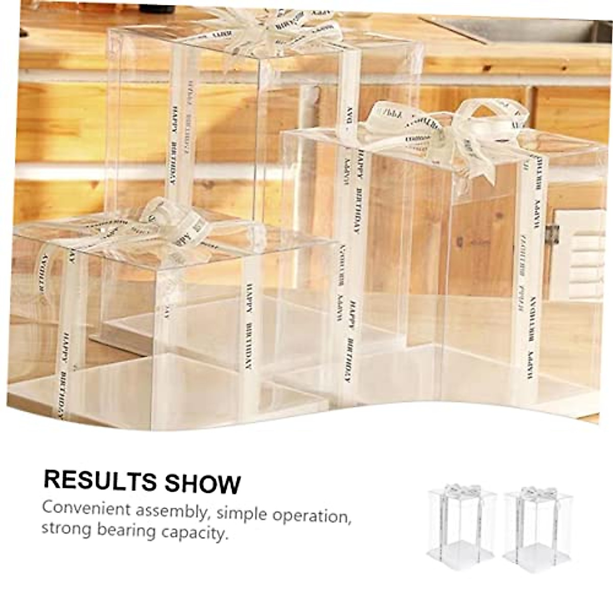 GARVALON 2pcs 3 1 cake box square Cake Carriers clear container with lid Transparent Cake cupcake holder with lid Disposable Cake Containers Carriers baby white gift box the pet Storage Box
