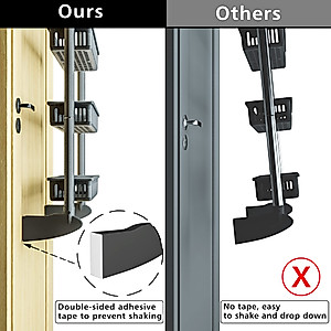 keren Over The Door Pantry Organizer - 6-Tier Home Organization Steel & Resin Construction with Sturdy Hooks Hanging, Cans, Spice, Storage, Closet, Black, 18.5x59.5