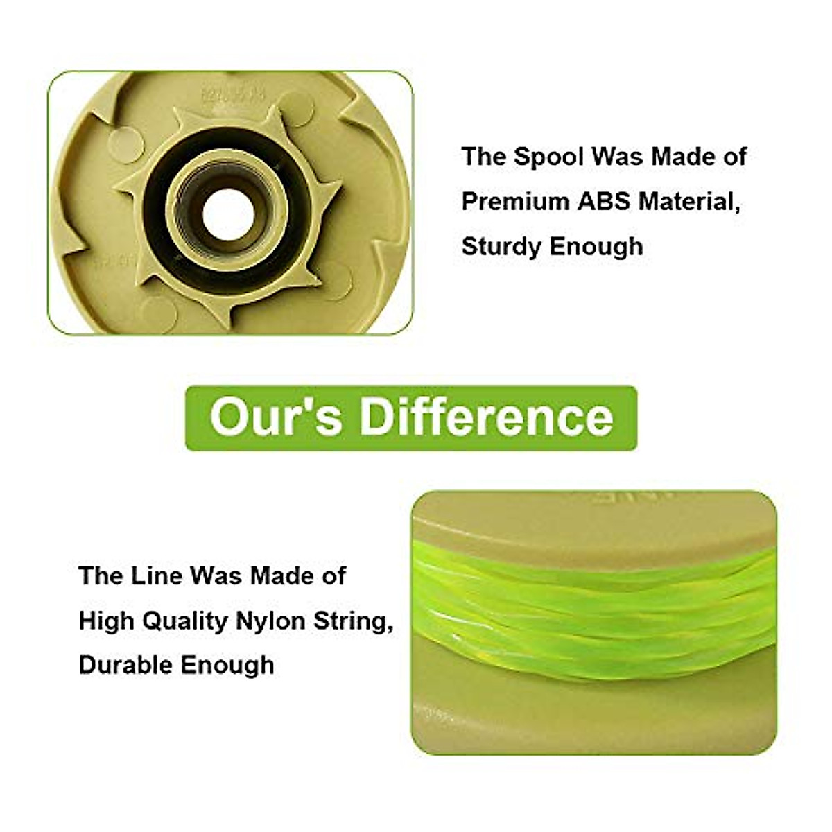 THTEN 0.080" 11ft Replacement Trimmer Spool Compatible Ryobi One Plus AC80RL3 for Ryobi 18v, 24v, and 40v Cordless Trimmers (6 Pack)