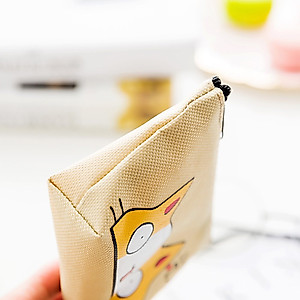 Oyachic 4 Packs Cute Coin Purse Cat Change Pouch Vintage Canvas Zipper Wallets Women Clutch Mini Bag Christmas Birthday Bag Clasp Closure
