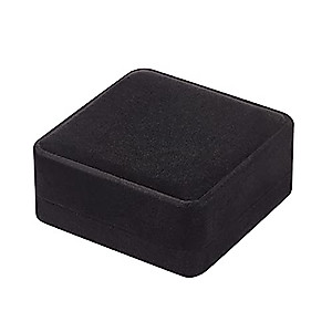 2 Pieces Velvet Bracelet Boxes for Jewelry Gift, Classic Jewelry Box Storage Case Organizer Holder for Wedding, Engagement, Proposal, Birthday and Anniversary (Black)