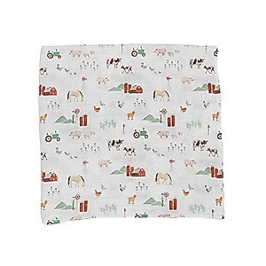 Little Unicorn – Farmyard Cotton Muslin Swaddle Blanket | Single | 100% Cotton | Super Soft | Newborns and Infants | Large 47” x 47” | Machine Washable