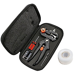 Garden Grafting Tool Set - Professional Pruning Shears Cutting Tool for Plant Branch Vine Fruit Trees, Included 3 Replacement Blades, Grafting Tape and English Manual