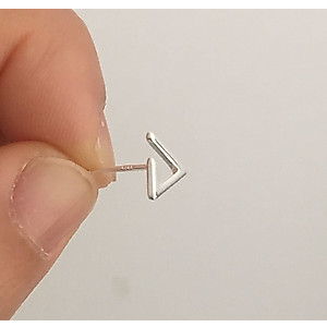 Minimalism Hollow Triangle Earrings Sterling Silver Stud Earrings Everyday Wear