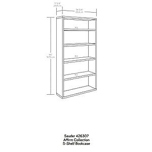 Sauder OfficeWorks Affirm 5-Shelf Commercial Office Storage, Classic Cherry Finish