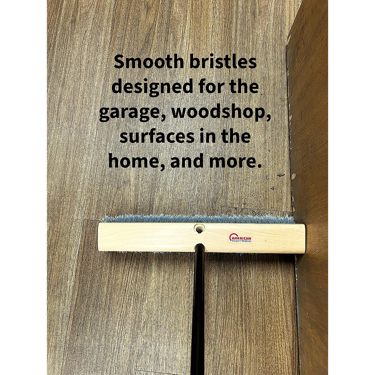 American Select Tubing PBSE18001 18" Smooth-Surface Push Broom with Sturdy Extendable Handle