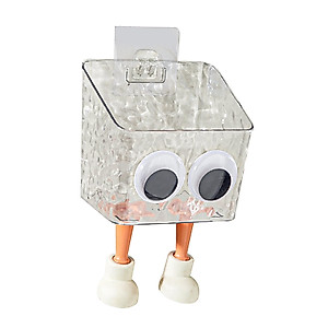 Shower Storage Basket Wall Shelf Heavy Duty Shower Tray Basket Holder Home Decor for Bathroom Apartment, Medium with Eyes Leg