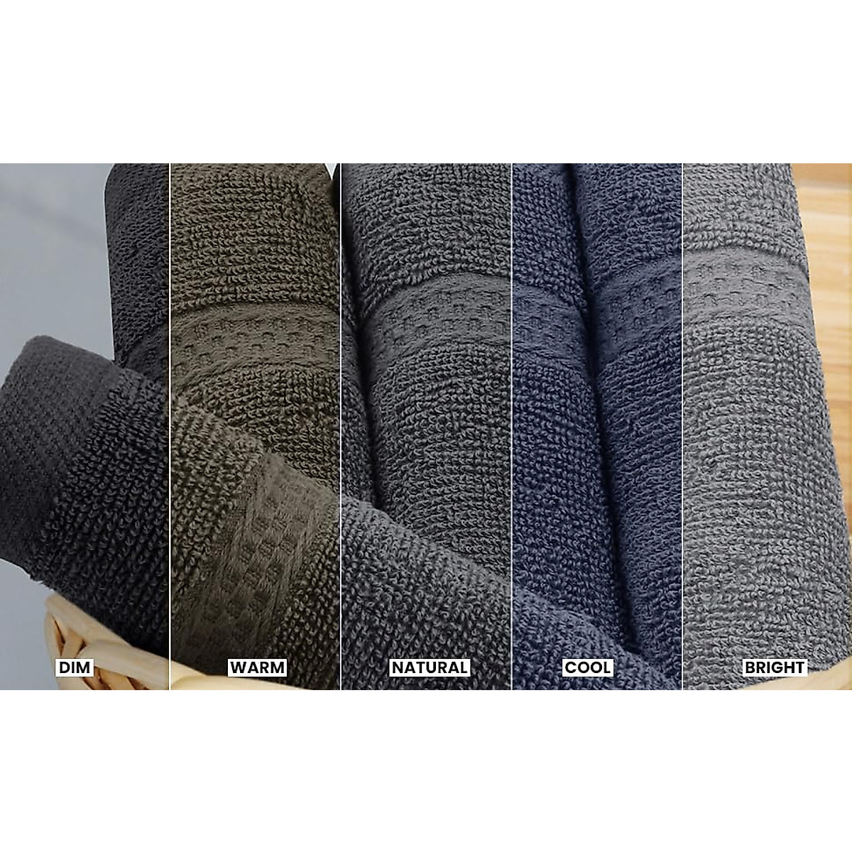 Utopia Towels 8-Piece Premium Towel Set, 2 Bath Towels, 2 Hand Towels, and 4 Wash Cloths, 600 GSM 100% Ring Spun Cotton Highly Absorbent Towels for Bathroom, Gym, Hotel, and Spa (Grey)