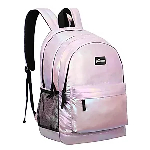SUPACOOL Lightweight Casual Laptop Backpack for Men and Women, Large Backpack for College (Holo Purple)