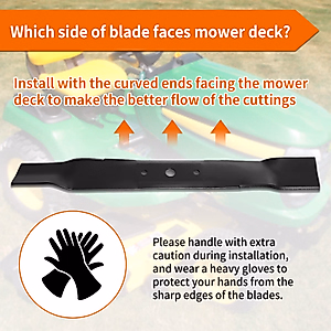 budrash GX20249 Mower Blade Fit for John Dee re 42" Deck, GY20567 High Lift Blades Fit for John Dee re L110 L118 L100 L111 Scotts L1742 Sabre 1642HS 42" Mower Tractor, Replace for GX20433, 2 Pack