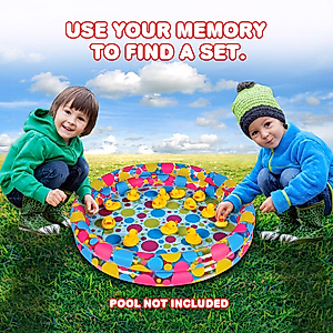 Gamie Plastic Duck Matching Game, Includes 20 Ducks with Numbers & Shapes, Memory Game for Kids, Fun Educational Learning Toys for Preschoolers, Develops Memory, Concentration, & Number Recognition