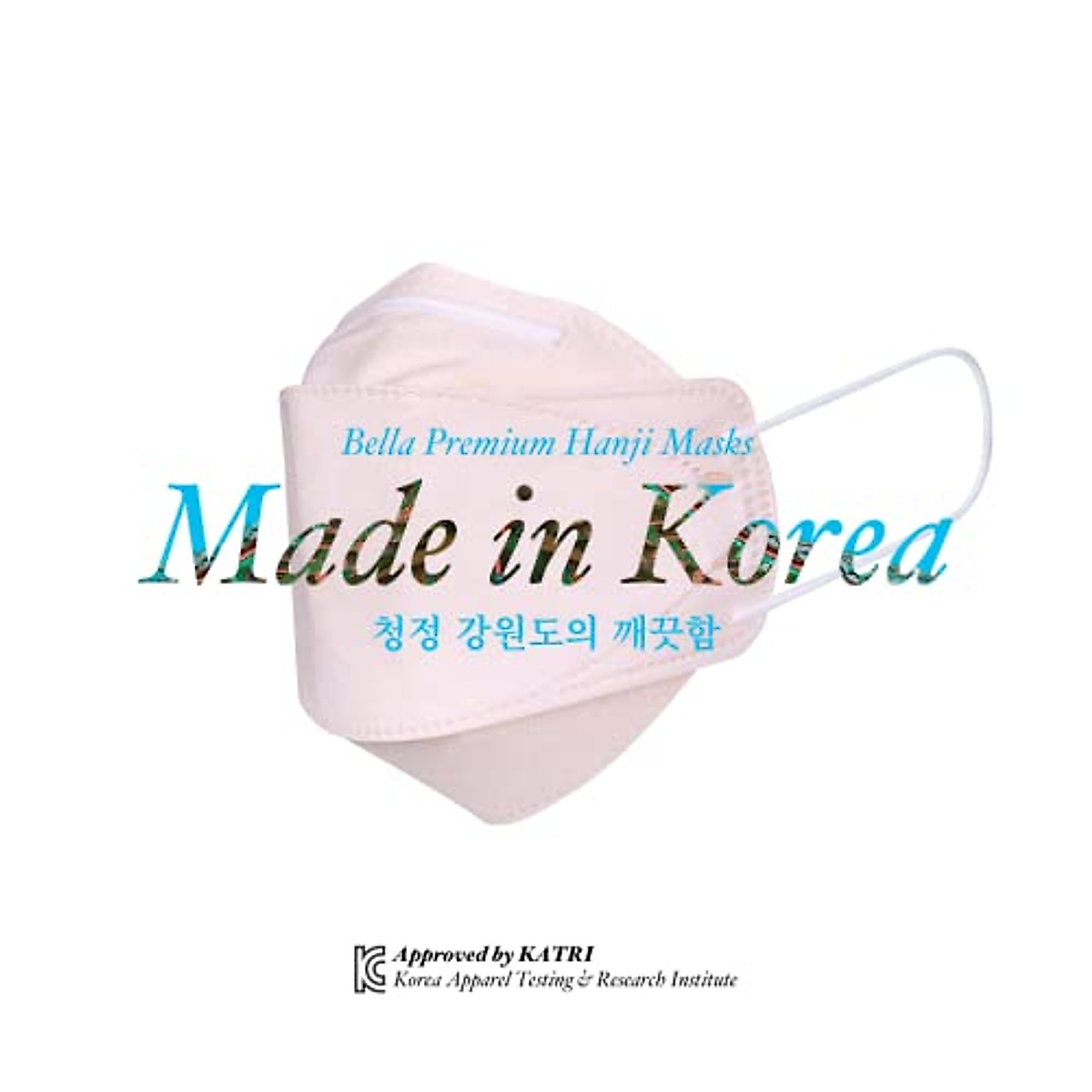 [Made in Korea] Bella Premium Hanji Mask (30, Pastel Peach): Filter Efficiency ≥ 97%, 4-Layer Breathable Quality 3D Mask with Adjustable Nose Strip