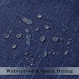 Kevin Textile Pack of 2 Outdoor Waterproof Pillow Covers Throw Pillow Covers Decorative Pillowcases Classic Checkered Pillow Cases for Sofa Couch Patio Garden 24x24 Inch, Blue