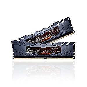 G.SKILL Flare X Series (Intel XMP) DDR4 RAM 16GB (2x8GB) 3200MT/s CL14-14-14-34 1.35V Desktop Computer Memory UDIMM - Black (F4-3200C14D-16GFX)