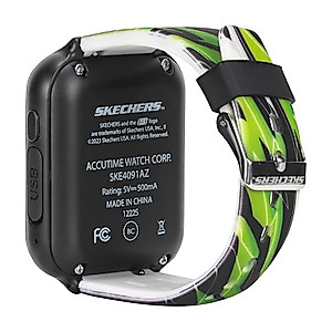 Skechers Kids Smart Watch with Games, Camera, and Fitness Tracker – Touchscreen, Alarm, Timer, and Voice Recorder Features, Stylish Abstract Pattern Strap – Fun and Functional Digital Watch for Boys