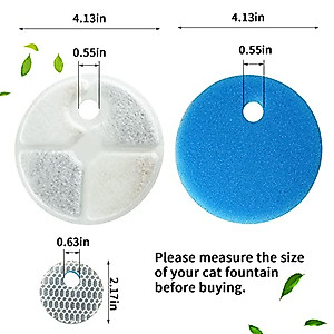 Sindox Cat Water Fountain Filter, 12 Pack Pet Water Fountain Filters for 2.6L/88oz Dog Water Bowl Fountains with Stainless Steel Tray, Automatic Cat Fountains Replacement Filters Set (8+2+2 Pack)