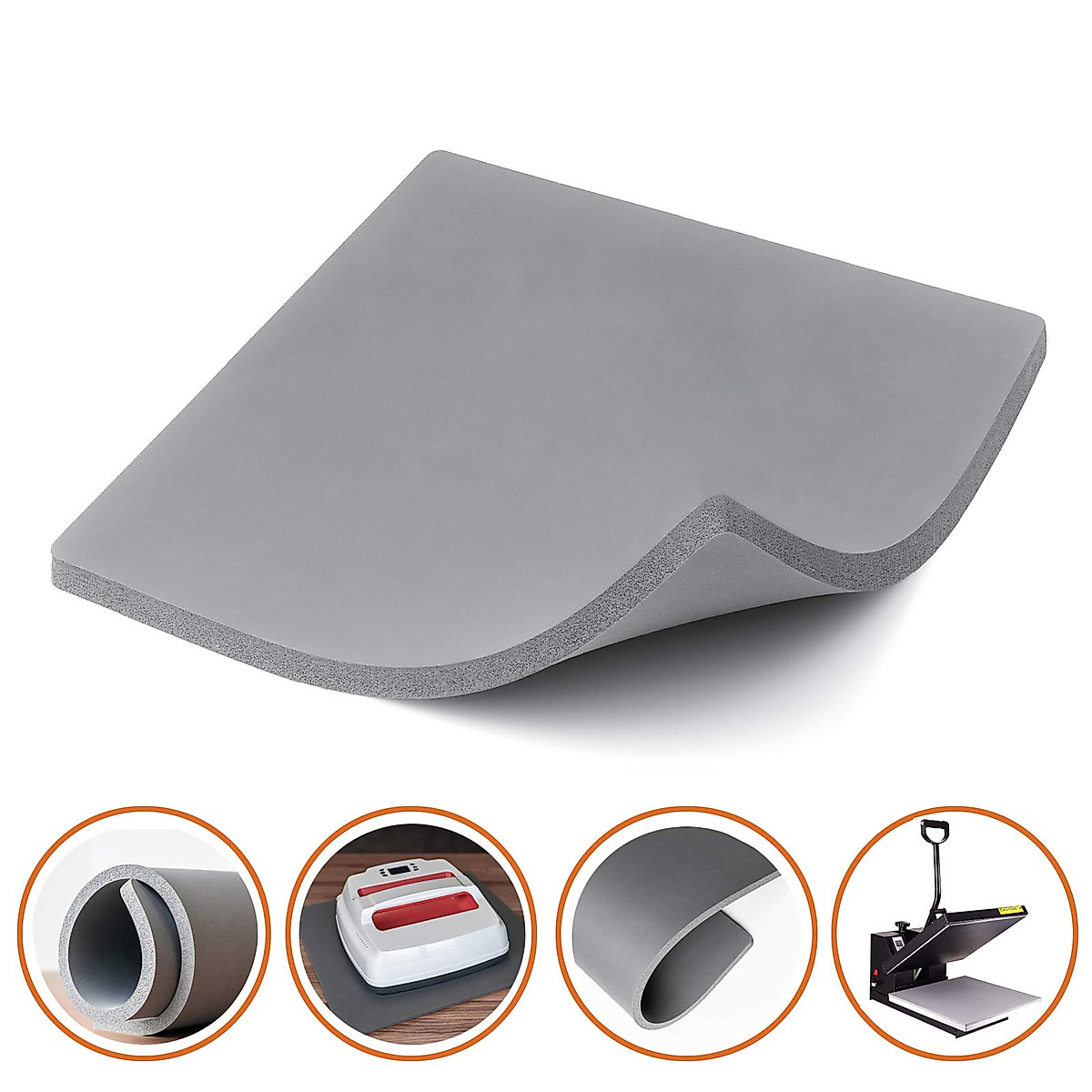 15x12in Silicone Mat for Heat Press 0.33Inch Thickest for Heat Transfer Machine for Cricut Easypress (Mat-1512)