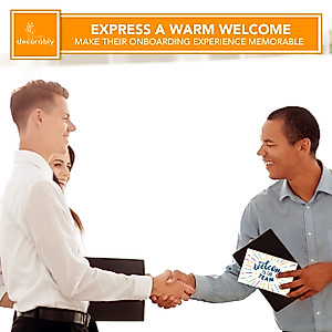 Decorably Work Cards with Envelopes & Stickers - 24 Pack Welcome To The Team Cards with Envelopes & Stickers, Blank Inside Welcome To The Team Card, 6x4in Welcome Cards for Employees, Welcome Card