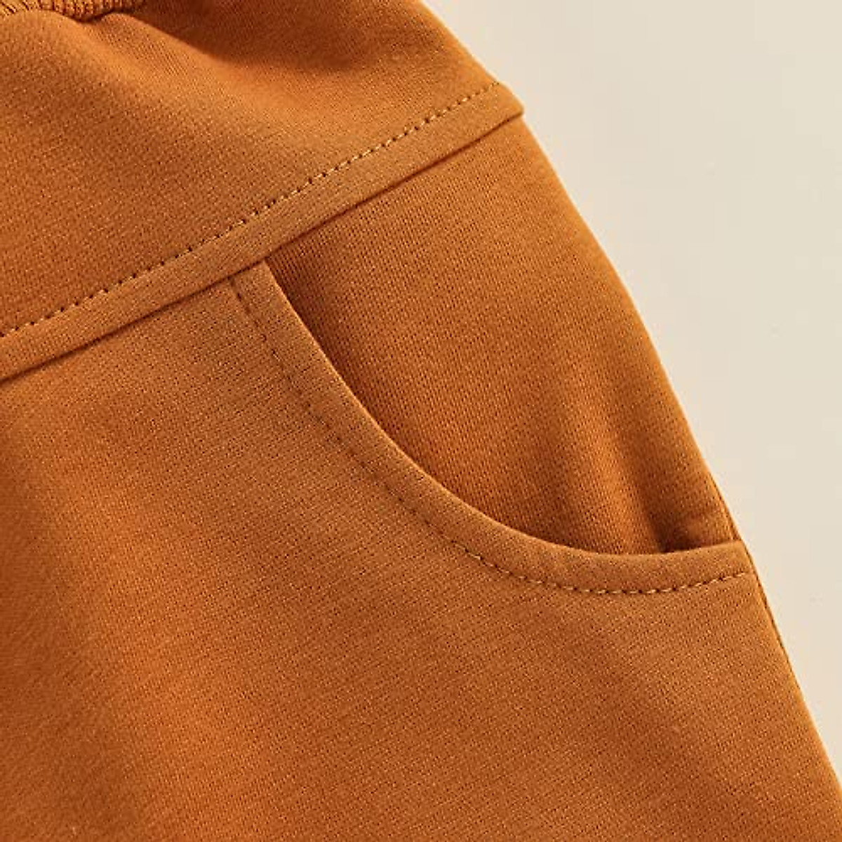 WALLARENEAR Baby Boys Girls Pants Plain Baby Joggers Elastic Waist Casual Trousers Toddler Sweatpants with Pockets (Brown, 0-6 Months)