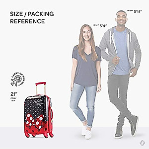 American Tourister Disney Hardside Luggage with Spinner Wheels, Black, Red, White, Carry-On 21-Inch