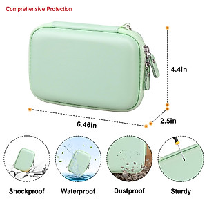 Elonbo Carrying Case for INVISEN Label Maker Machine, Mini Label Printer Portable Thermal Printer Travel Bag, Sticker Printer Storage Holder, Mesh Pocket Fits Label Paper Tape, Green