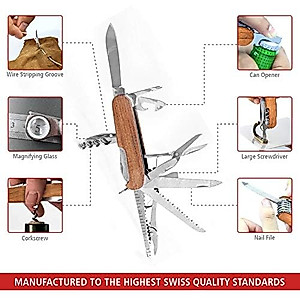 Swiss Eagle Classic Multi-Tool Army Knife - Packs 30 Tools In Your Pocket