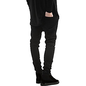 Qazel Vorrlon Men's Slim Fit Black Stretch Destroyed Ripped Skinny Denim Jeans,Size 28, Black