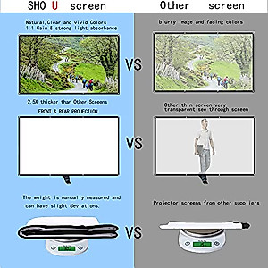 120 inch Projector Screen Outdoor 16:19 HD 4K Foldable and Portable Anti-Crease Portable Projector Screen Double Sided Video Projection Screens for Home ，Party,Office, Classroom，Outdoor