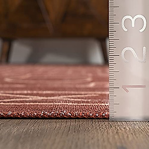 nuLOOM Fabiana Machine Washable Tribal Geometric Area Rug, 8' x 10', Rust