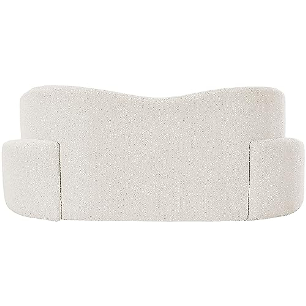 Meridian Furniture 108Cream-L Principessa Collection Modern | Contemporary Loveseat with Rich Cream Boucle Fabric, Curved Seat and Back, 68" W x 35" D x 29" H, Cream